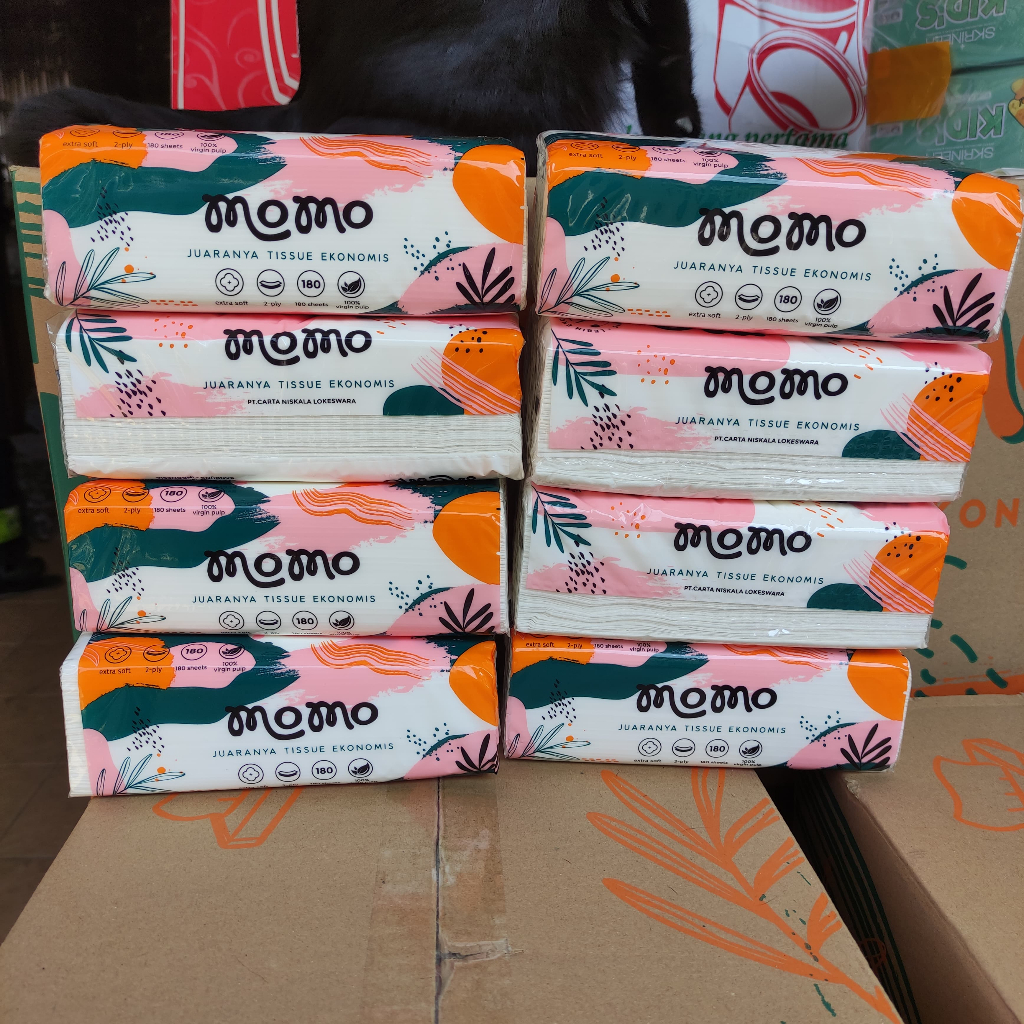 Jual Tisu Murah momo 180 sheet 1 kg muat 8 pax | Shopee Indonesia