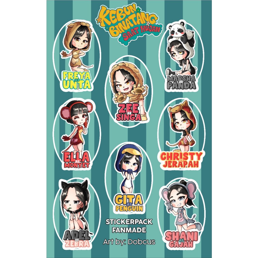 Jual STICKERPACK CHIBI JKT48 KEBUN BINATANG SAAT HUJAN (AME NO DOUBUTSUEN) FANMADE Art by ...