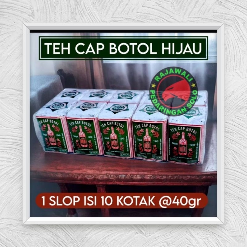 Jual TEH CAP BOTOL HIJAU 1 SLOP ISI 10 KOTAK @40GR TEH BOTOL HIJAU ...