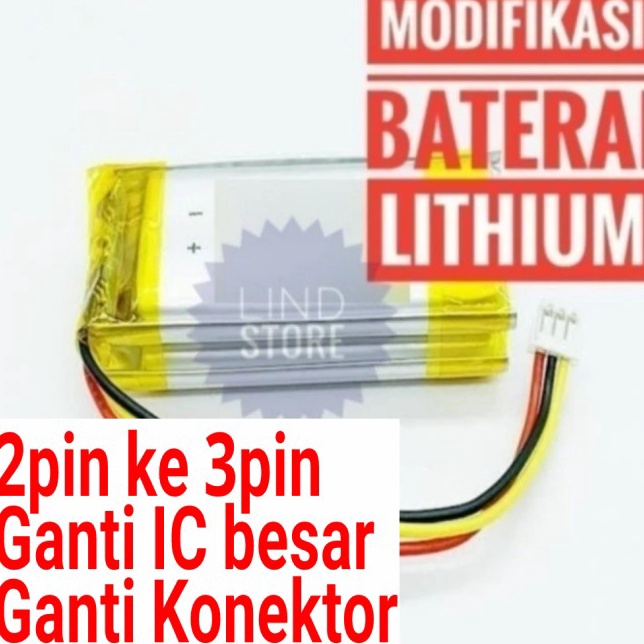 Jual Promo Modifikasi Baterai Lithium Rechargeable 2pin ke 3pin ...