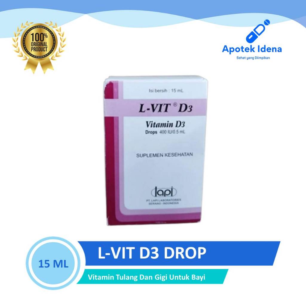 Jual L-VIT D3 DROPS BAYI BOTOL 15 ML Vitamin D3 Drops untuk bayi / Vitamin Tulang dan Tumbuh ...