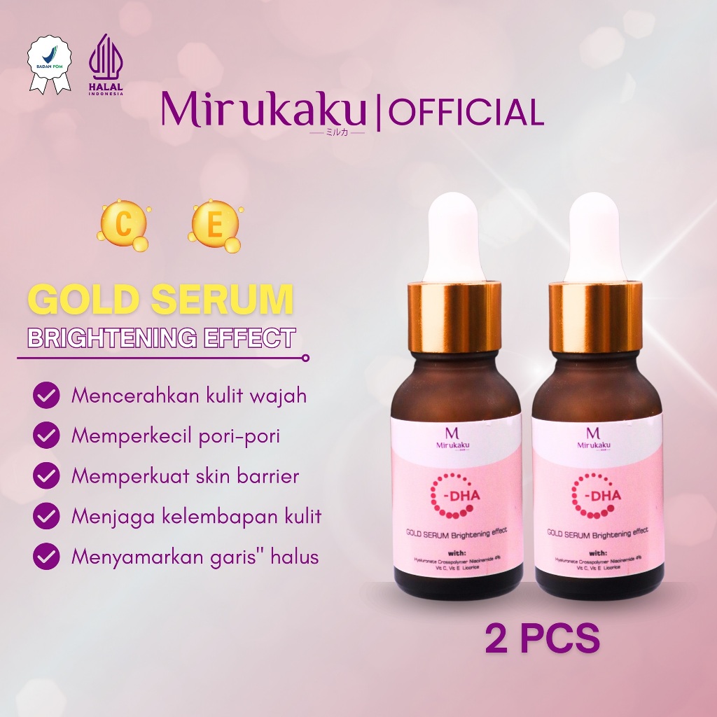 Jual Mirukaku CDHA Gold Serum Vitamin C Mencerahkan Wajah Kusam Paket 2 ...