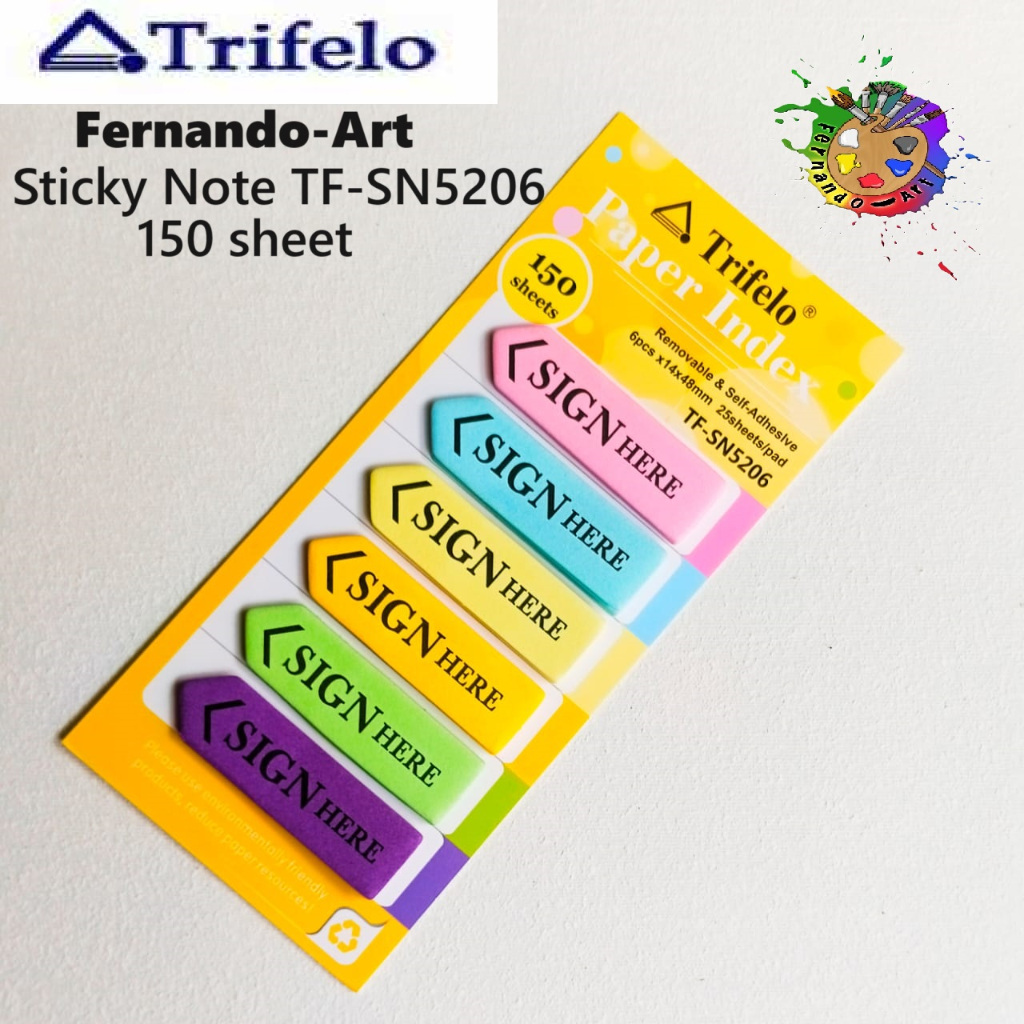 Jual TRIFELO Stick Note Sign Here Warna-warni TF-SN5206 (Penanda Tanda ...