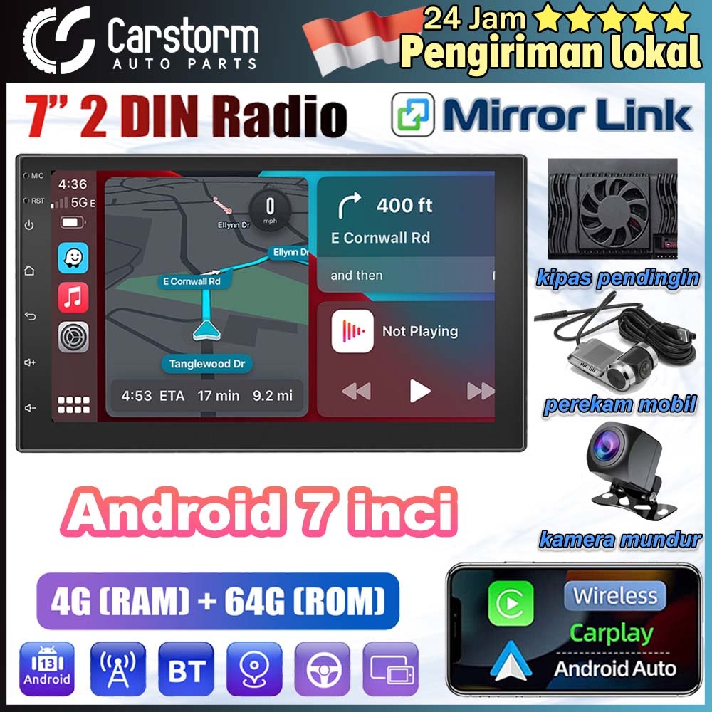 Jual Carstorm 4G+64G Android 11 Head Unit 7 Inci Lapisan IPS Mobil Navigasi Untuk | Shopee Indonesia