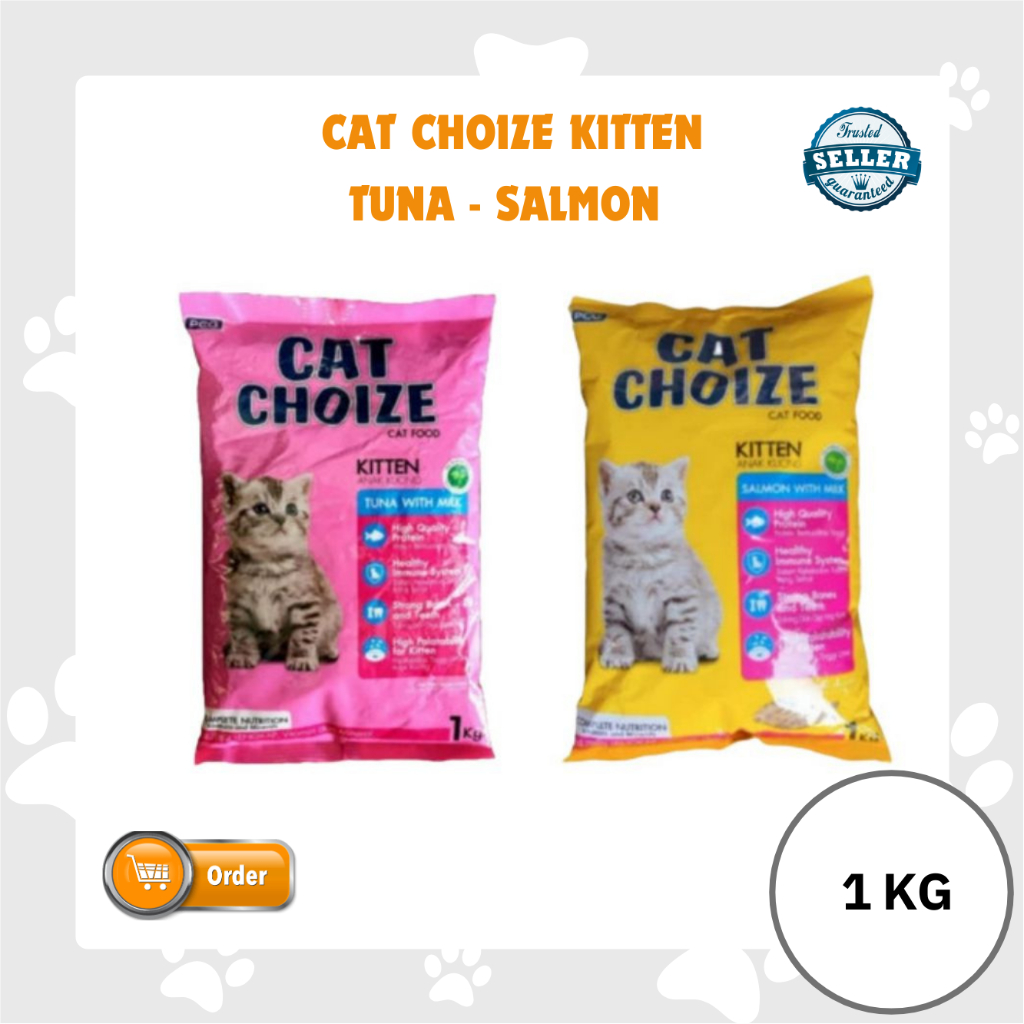 Jual Makanan Anak Kucing CAT CHOIZE KITTEN TUNA ATAU SALMON 1 KG KUNING ...