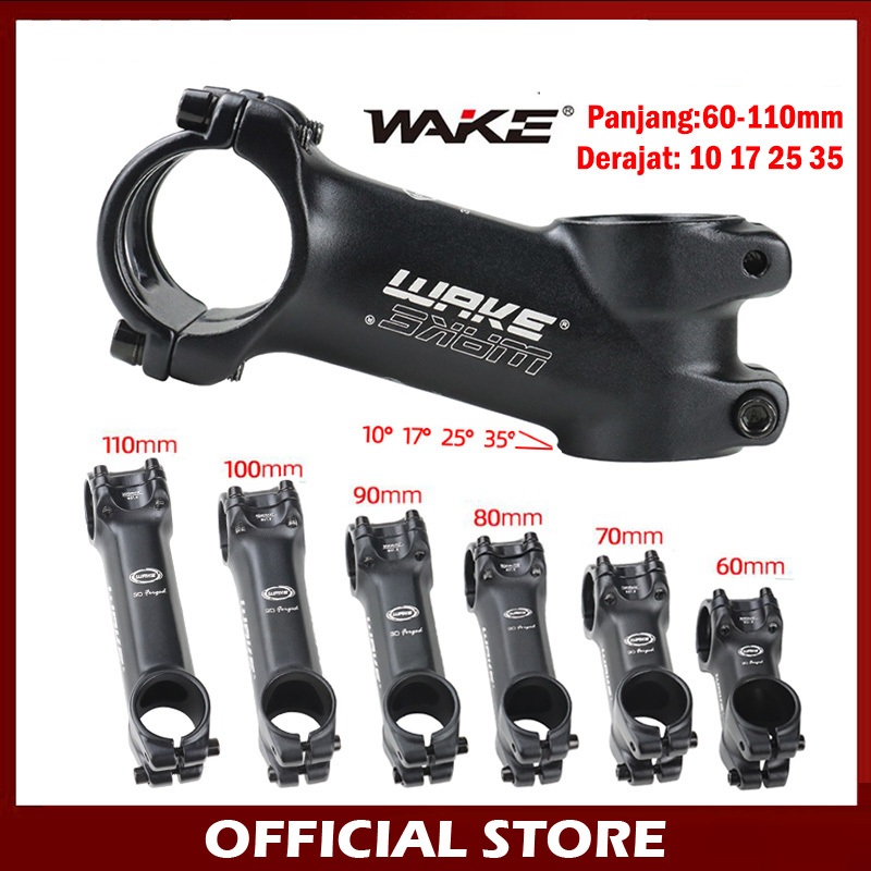 Jual Wake A001 Stem Sepeda MTB Roadbike OS 10 17 25 35 Derajat 60-110mm ...