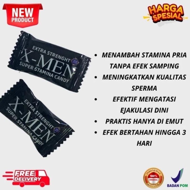 Jual Permen XMAN (2pcs) Candy Stamina Pria Ecer BPOM - 100% Original ...