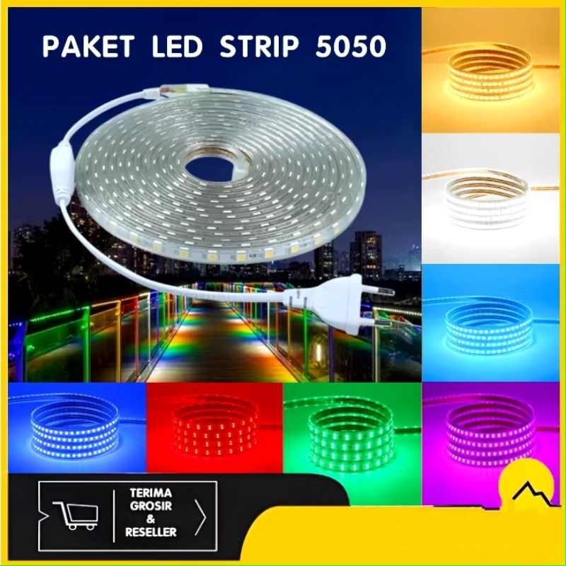 Jual Paket Hemat Lampu 5050 LED Strip 220v (Ukuran 5 Meter - 30 Meter ...