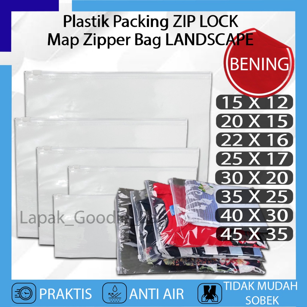 Jual Kantong Plastik Packing ZIPLOCK LANDSCAPE Travel Pouch Transparan ...