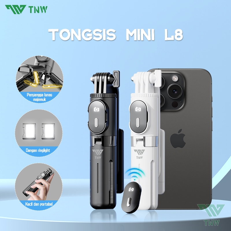Jual TNW Mini selfie stick L8mini Tongsis Bluetooth Tripod 3 in 1 ...
