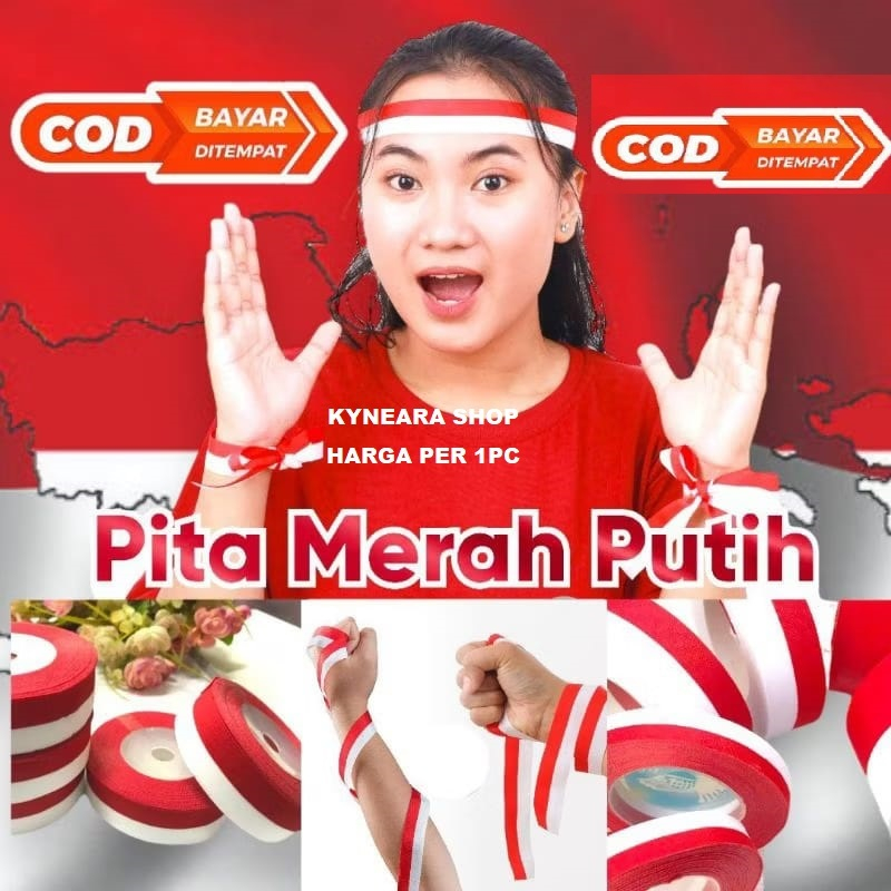Jual ikat kepala pita merah putih kemerdekaan ( harga 1 pc ) | Shopee ...
