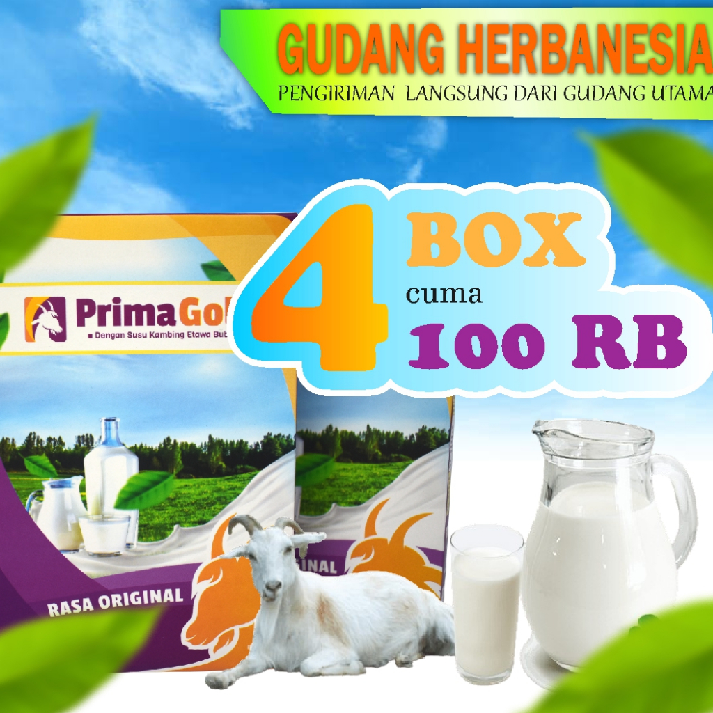 Jual PROMO!! (4.box) Prima GOLD Susu Kambing Etawa Paket 4 box | Shopee ...