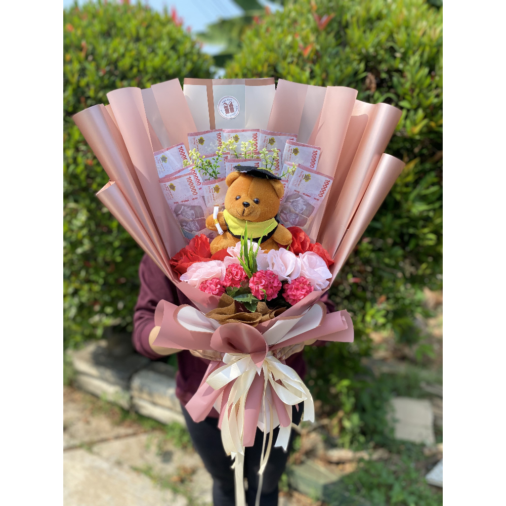 Jual Bucket Bunga dan Uang Ukuran Large untuk wisuda | Shopee Indonesia