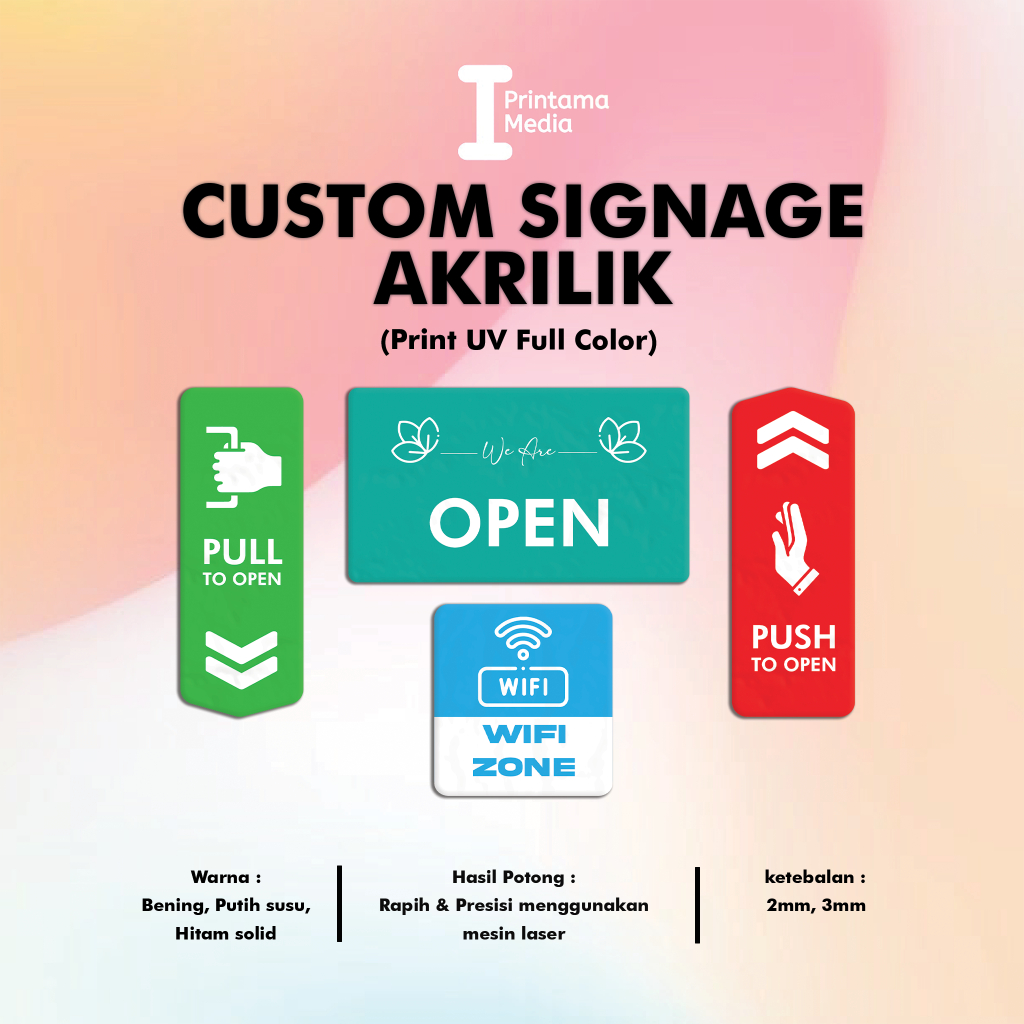 Jual Custom Signage Aklirik Acrylic Kustom Papan Sign Logo Cetak UV ...