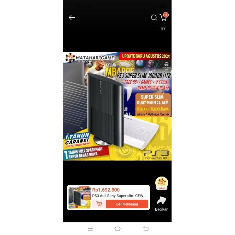 Jual PS3 Asli Sony Super Slim CFW 1TB 1000GB | 500GB | 320 GB | Shopee Indonesia