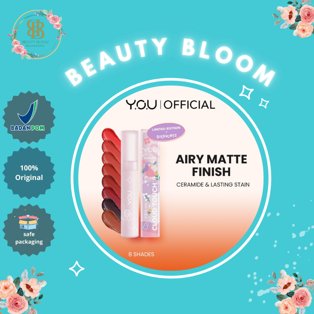 Jual YOU Cloud Touch Fixing Lip Tint | Soft Velvet Finish Lip Stain | Korean Style Lipstik Bibir ...