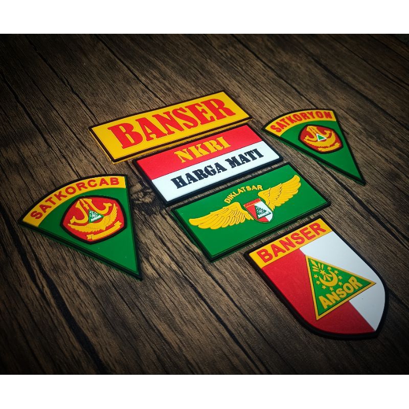 Jual 1 Set dan Satuan Ruber Path Emblem Banser Pangkat - 6 Variasi Logo ...