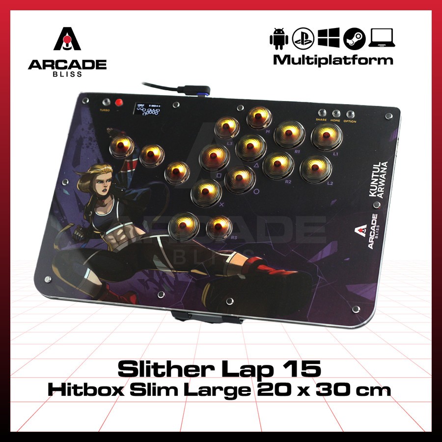 Jual Slither Lap 15 Leverless PS5 Arcade Stick Controller Hitbox Flatbox Mixbox Low Profile RGB ...