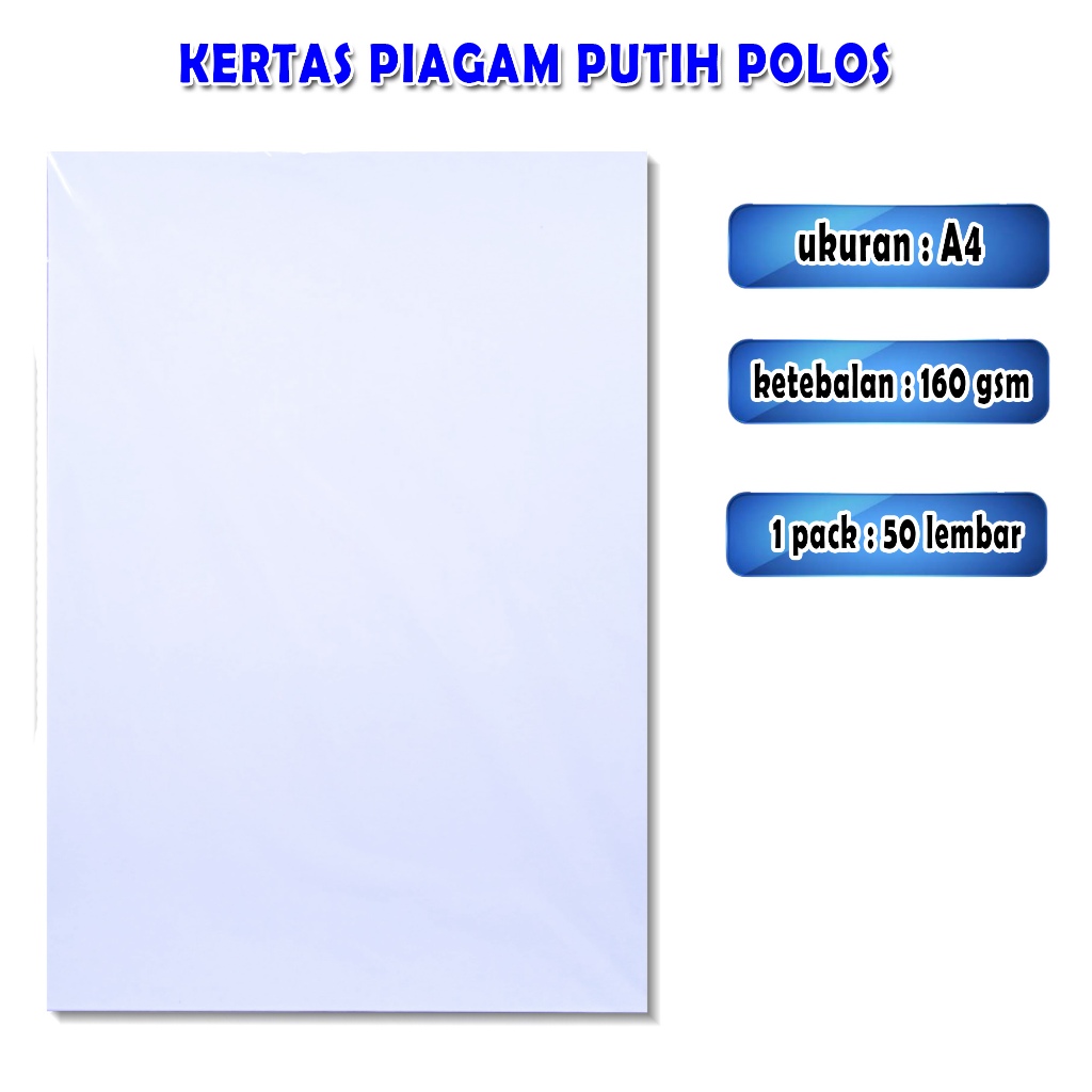 Jual kertas piagam putih polos / a4 / 1 pack 50 lembar | Shopee Indonesia