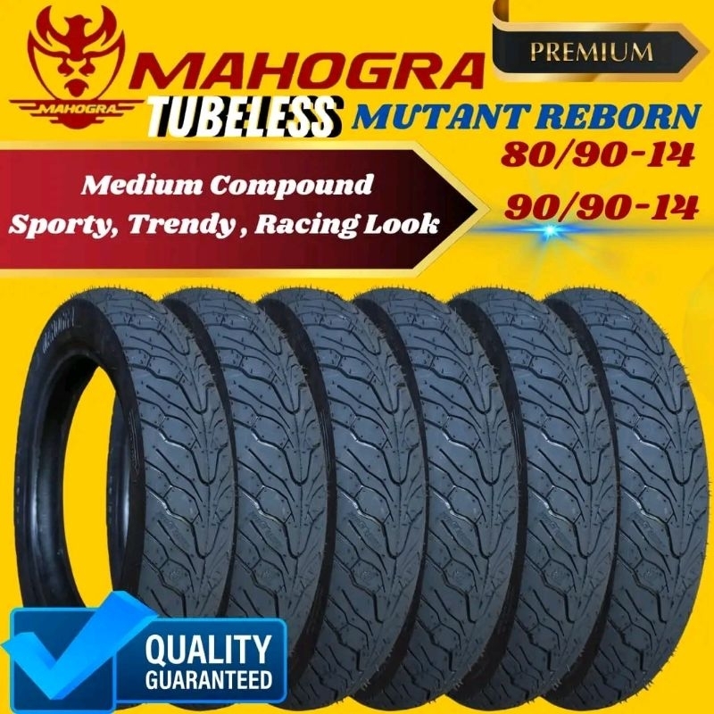 Jual BAN MOTOR MERK MAHOGRA TUBELESS RING 14 1SET DEPAN BELAKANG ...
