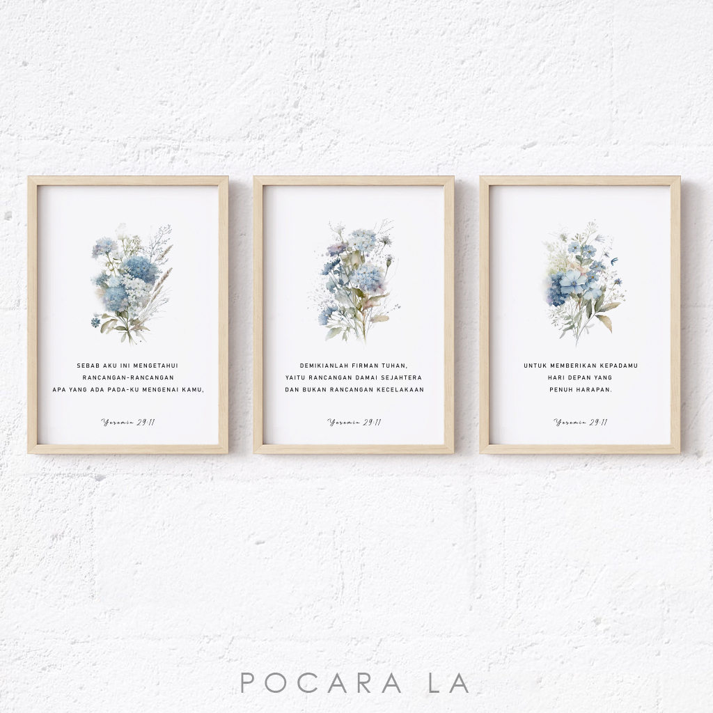 Jual Hiasan Dinding Bingkai Poster Ayat Alkitab Bermotif Bunga Dekorasi ...