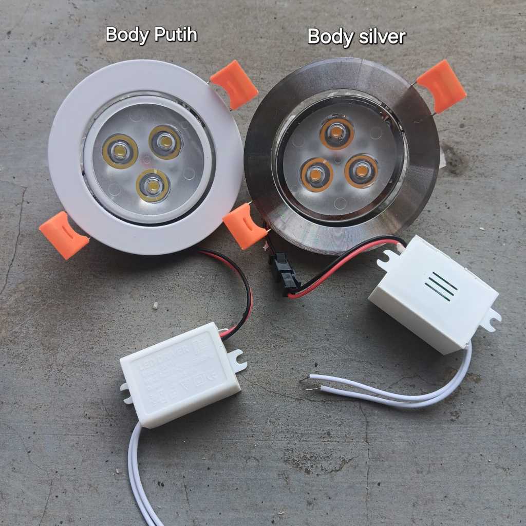 Jual Downlight LED 3 mata 3watt Body Putih/Silver | Shopee Indonesia