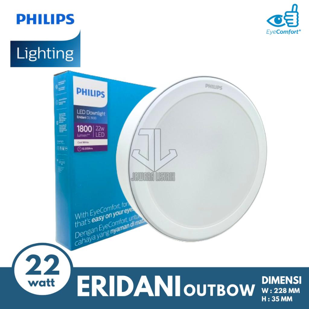 Jual PHILIPS LED DOWNLIGHT ERIDANI DL190B LAMPU PLAFON OUTBOW ERIDANI ...
