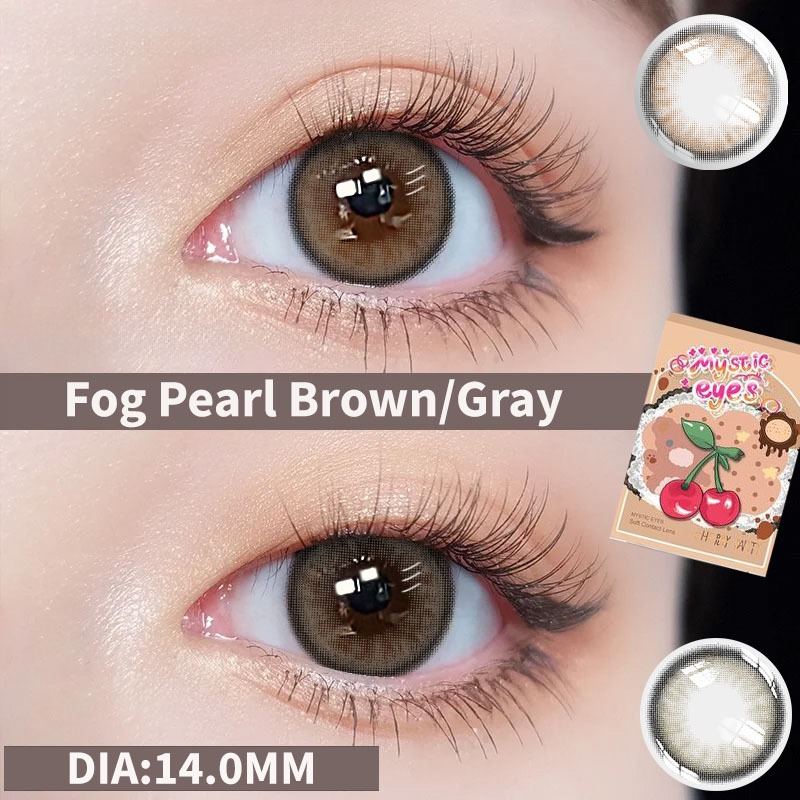 Jual Mysticeyes Softlens Fog Pearl Series Brown 14.0MM | Shopee Indonesia