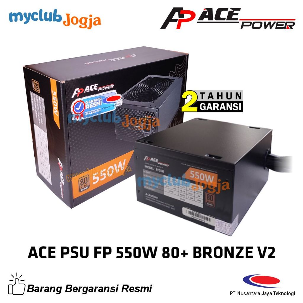 Jual PSU 550 Watt | 80 Plus Bronze | ACE POWER FP 550 V2 80+ Bronze ...