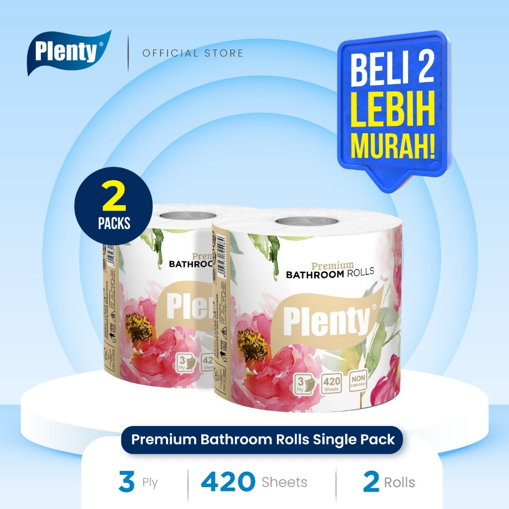 Jual Plenty® Bathroom Tissue Premium Roll Single Pack | Shopee Indonesia