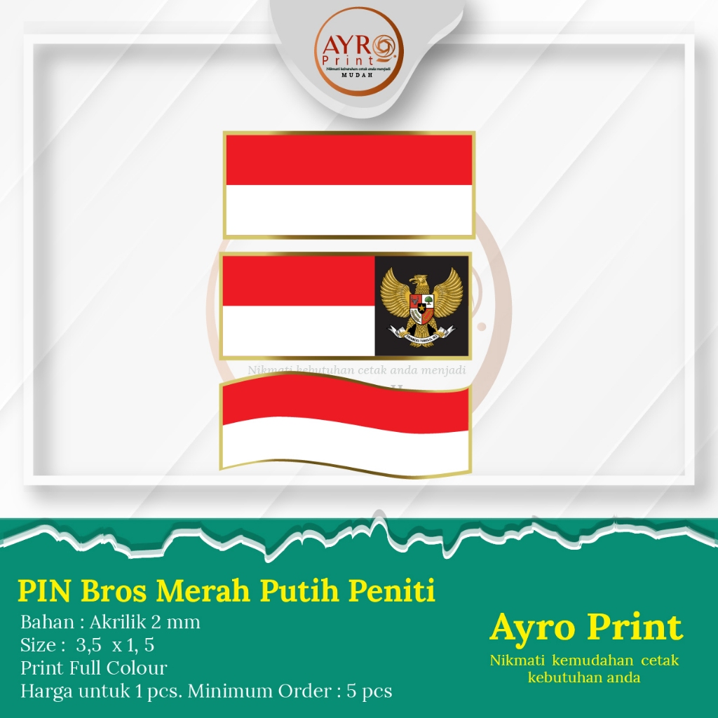 Jual PIN Merah Putih Bros Merah Putih Pin Paskibra Peniti Mika Kibar ...