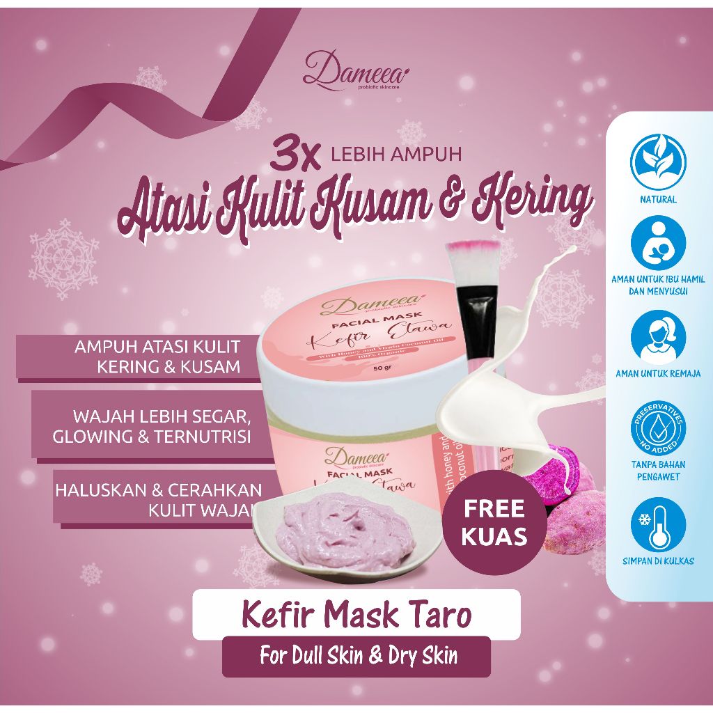 Jual Masker Wajah Kefir Collagen Taro | Kefir Mask Organic Collagen Taro | Atasi Kulit Kusam ...