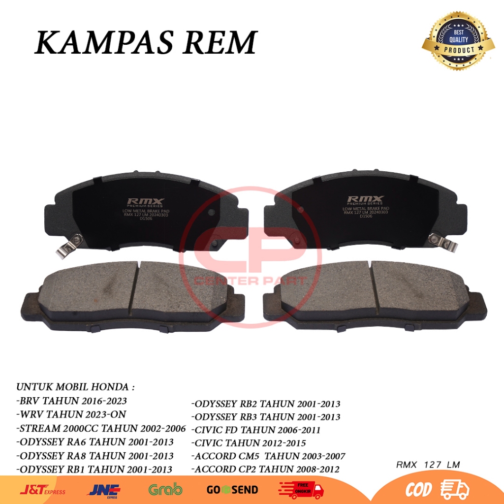 Jual kampas rem brake pad sepatu rem depan brv wrv stream 2000cc ...