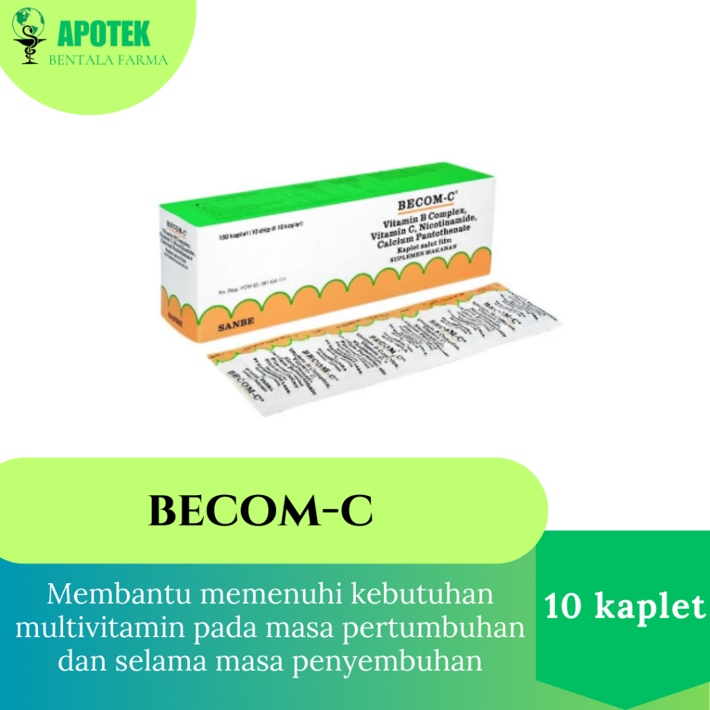 Jual BECOM-C Suplemen Kesehatan Multivitamin isi 10 Kaplet | Shopee ...