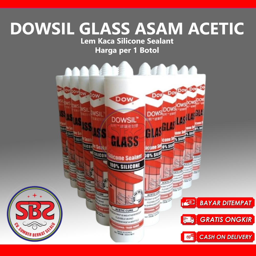 Jual DOWSIL GLASS - Lem Kaca Silicone Sealant DOWSIL GLASS / DOWSIL ASAM ACETIC 300ml | Shopee ...