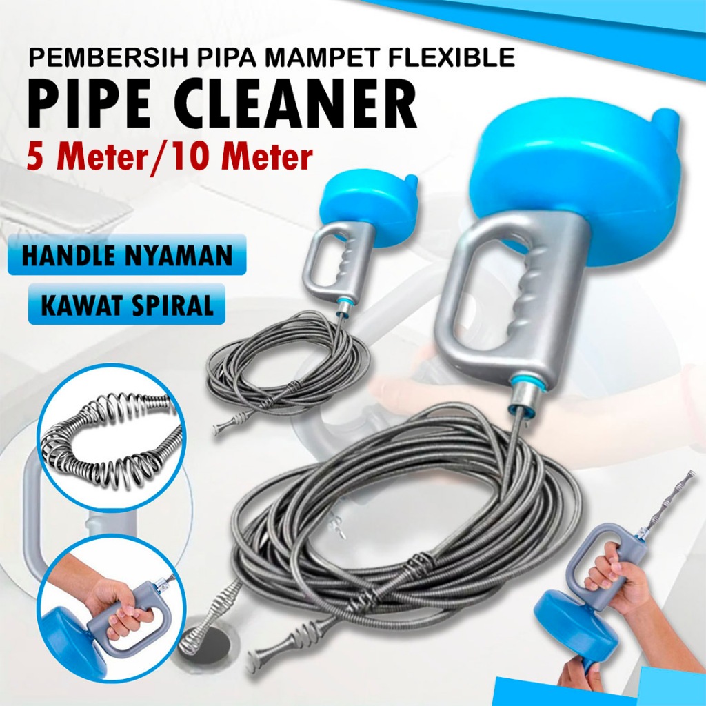 Jual IDEKU Pembersih Saluran Air Kawat Gulung 5 Meter 10 Meter – Pembersih Pipa Kawat Pipe ...