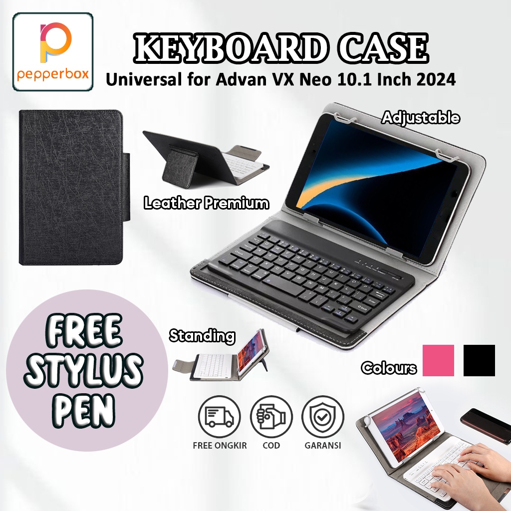 Jual Case Advan Tab VX Neo 10.1 Inch 2024 + Keyboard Flipcase Leather ...