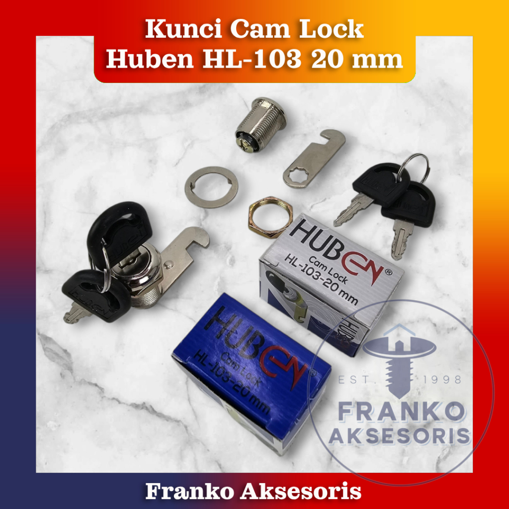 Jual Kunci Loker HL-103 20 mm Cam Lock Huben Kunci Besi Laci Lemari ...