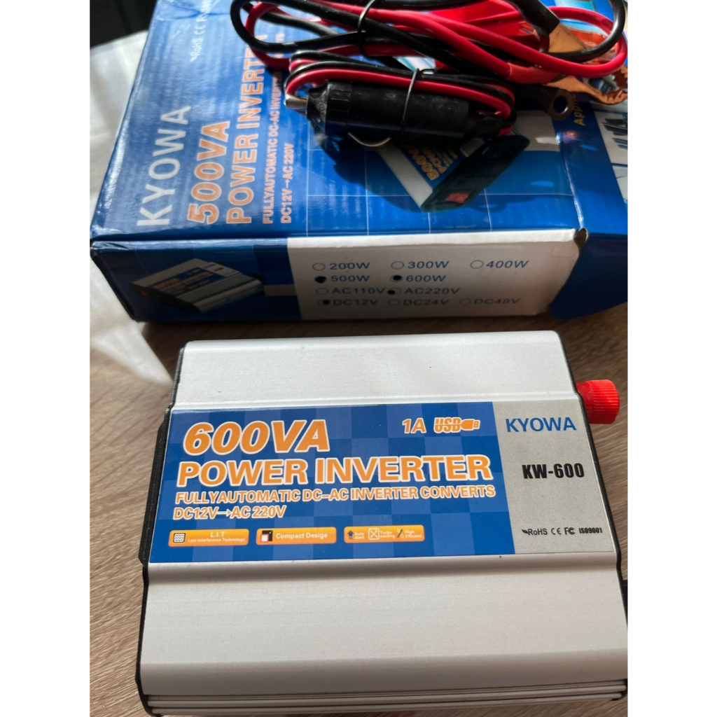 Jual Power inverter 600VA KYOWA bisa usb fullyautomatic DC 12V-AC 220V ...