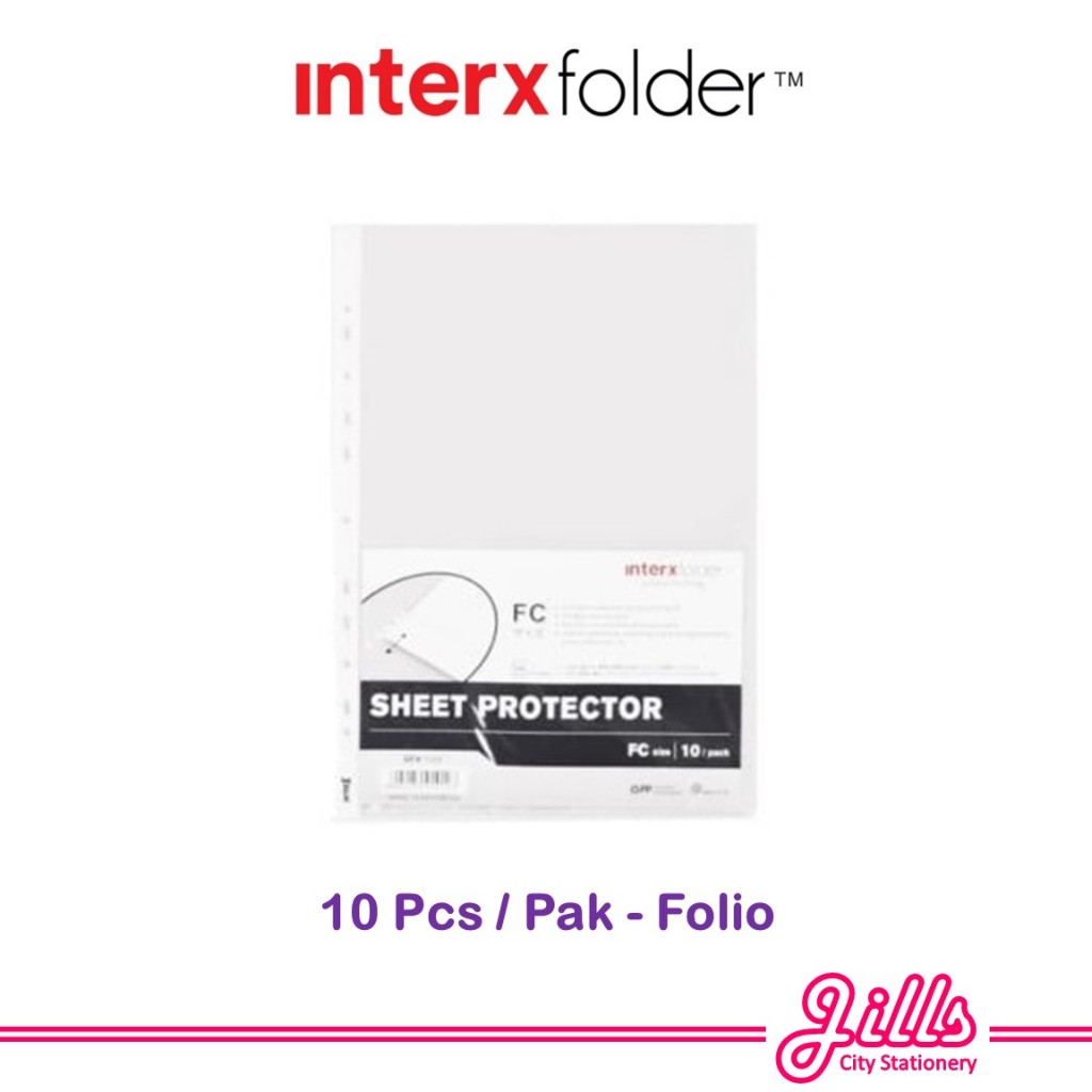 Jual Interxfolder PP Pocket F4 (Folio) / Sheet Protector FC (1 Pak isi ...