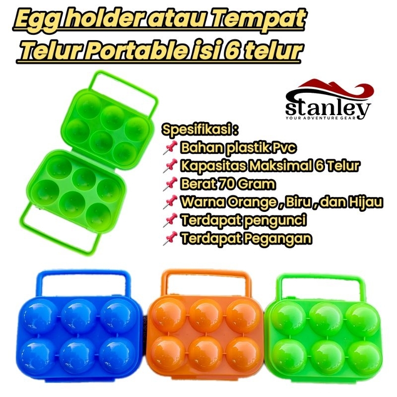 Jual Egg holder tempat telur portable kapasitas 6 telur /Tempat telur ...