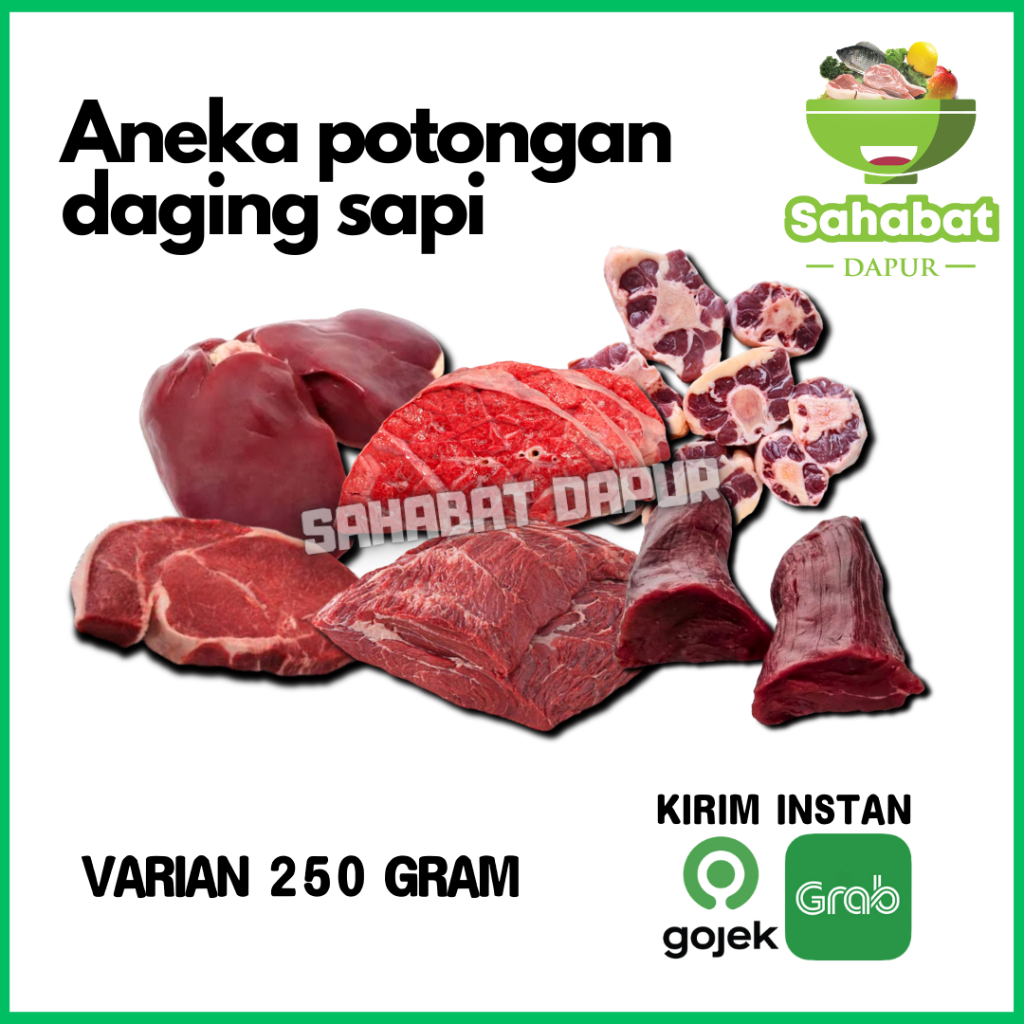 Jual Aneka Daging Sapi / Potongan Daging Sapi Segar 250 gram [ Has ...
