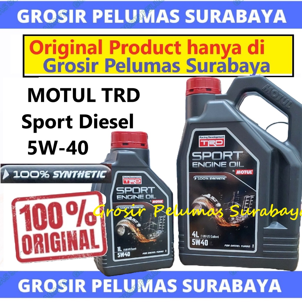 Jual Original Barcode Oli MOTUL TRD Sport Engine oil DIESEL 5W-40 GALON ...