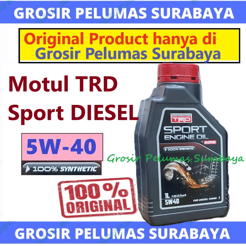 Jual Original Barcode Oli MOTUL TRD Sport Engine oil DIESEL 5W-40 BOTOL ...