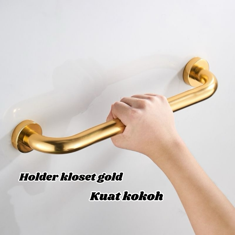 Jual Holder Kloset Wc SS304 Gold .Pegangan Kloset Kamar Mandi Gold ...