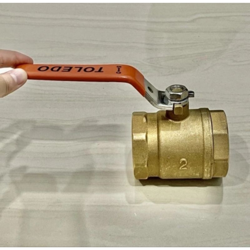 Jual ballvalve stop kran Kuningan asli 2 inchi TOLEDO ball Valve setop keran air drat dalam ...