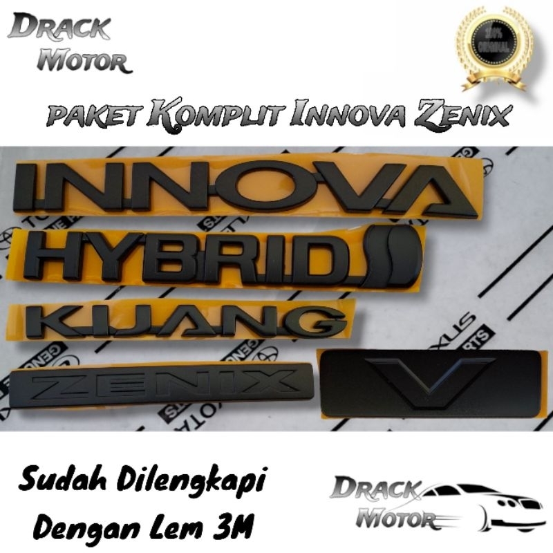 Jual Paket Komplite Emblem Innova zenix Hitam Doff Original Toyota ...