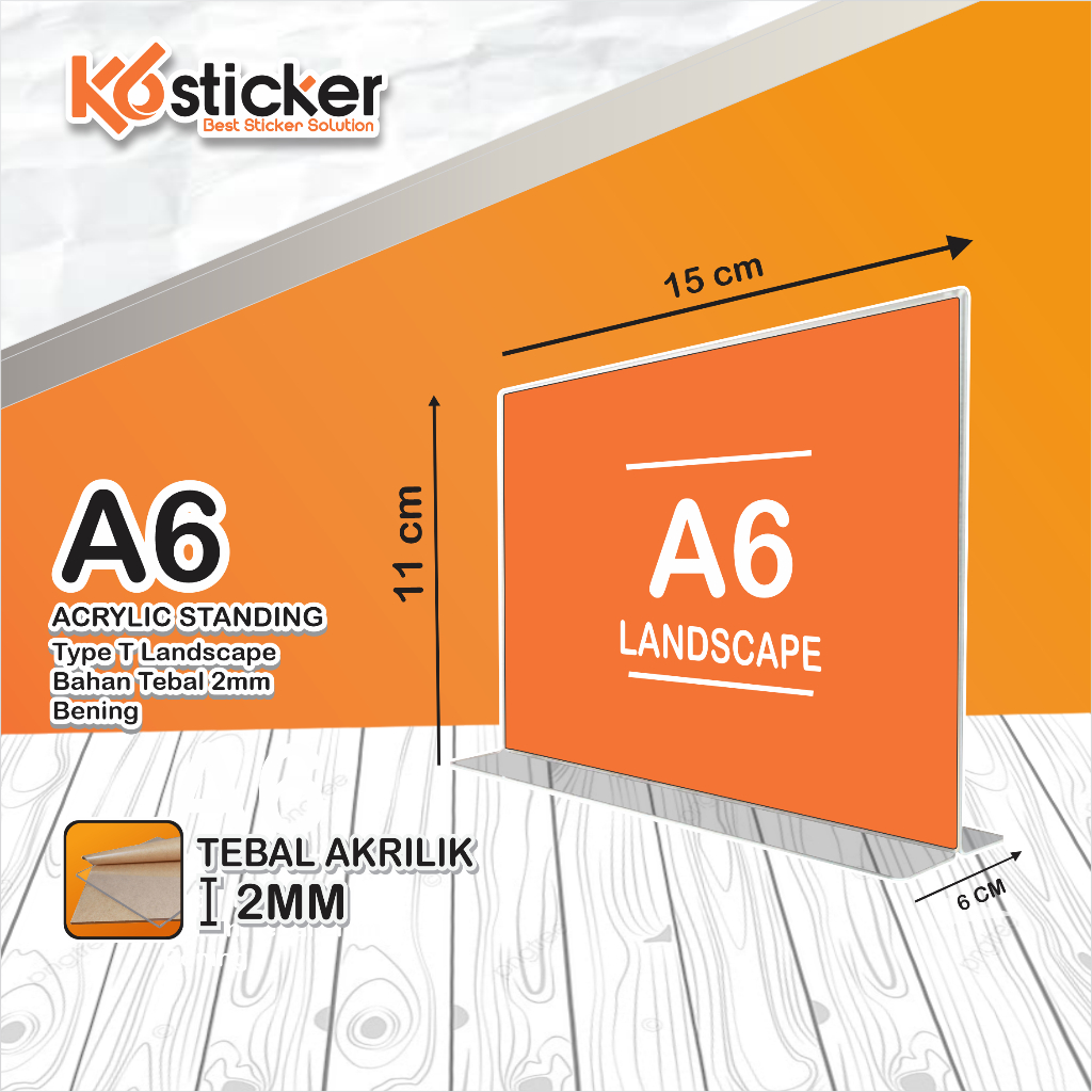 Jual Akrilik Acrylic A6 Tent card qris. akrilik nomor meja. akrilik ...