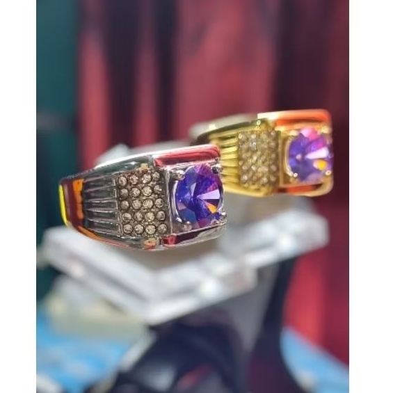 Jual Cincin cowok permata chatam model mewah ring super titanium ...