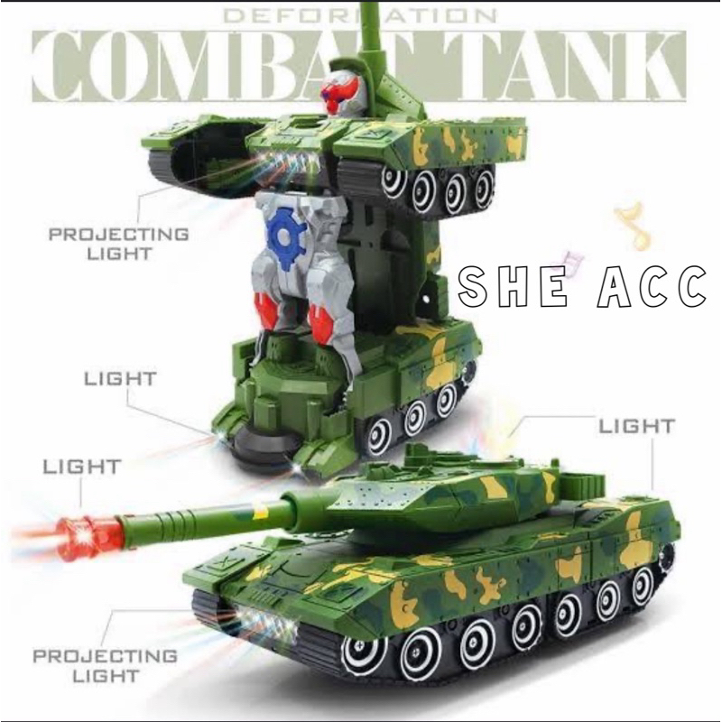 Jual Mainan Mobil Deformation Combat Tank bisa jadi Robot + lampu led ...